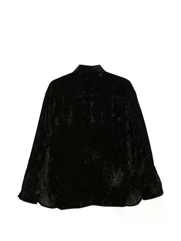 JUUN.J Ruffled Velvet-effect Shirt