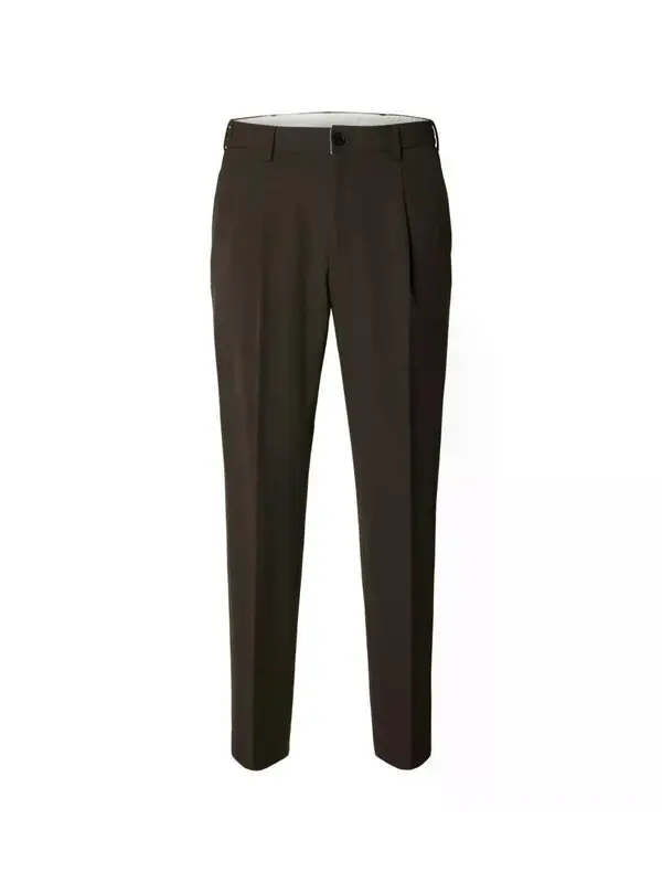SELECTED Pleated Pressed-crease Tailored Trousers