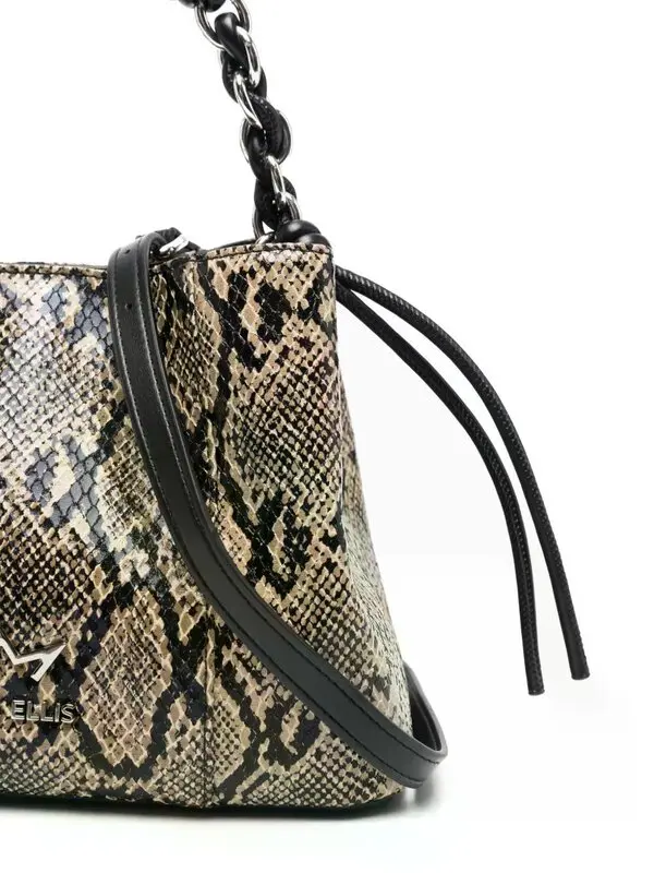 MARC ELLIS Myranda Snake-effect Braided-handle Tote Bag