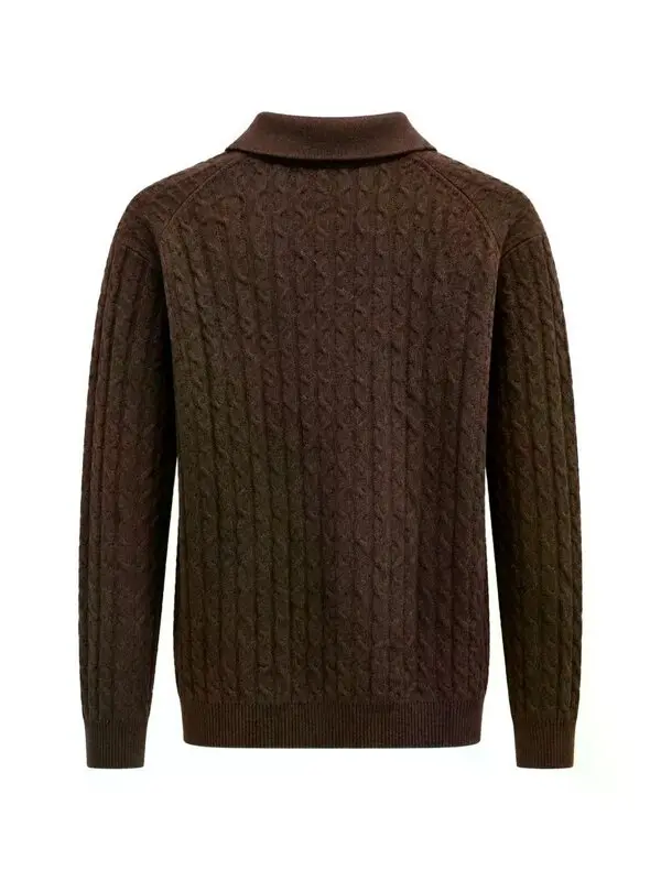 THE PULL Cable-knit Polo Sweater