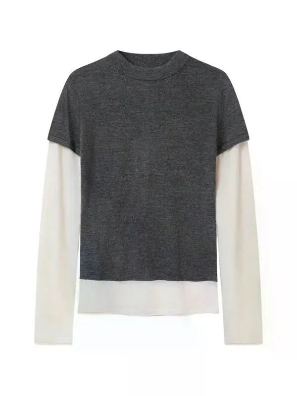 CUDDLEUP Layered-design Cashmere Top