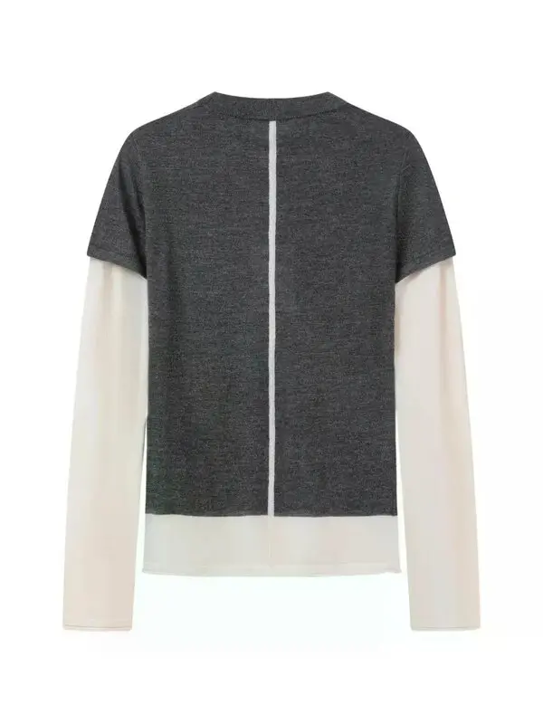 CUDDLEUP Layered-design Cashmere Top