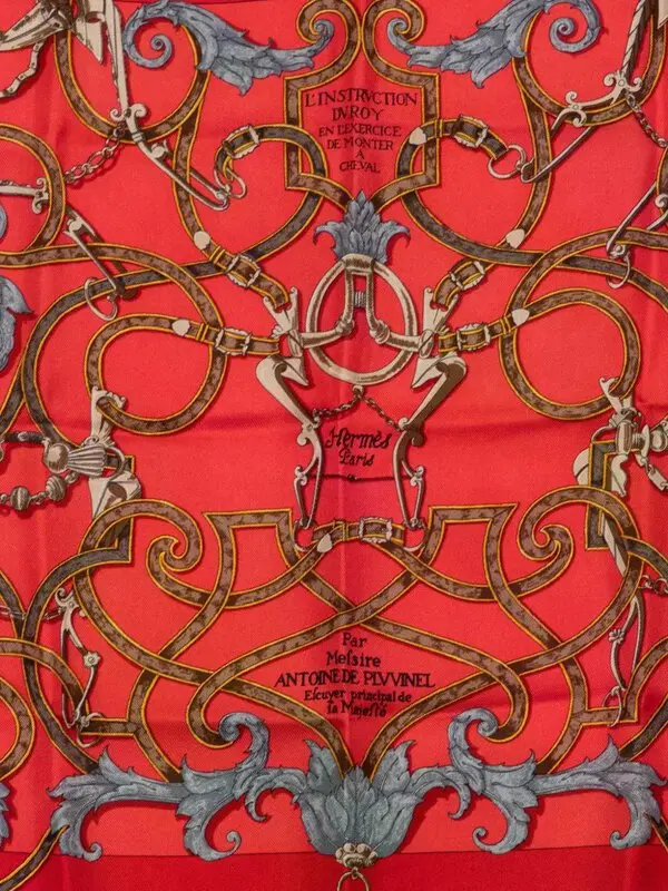 Hermès 20th Century L Instruction Du Roy Silk Handkerchief - Red