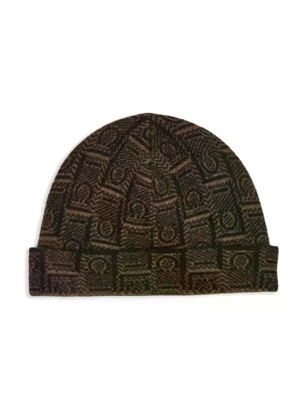FERRAGAMO Gancini Jacquard Beanie Hat