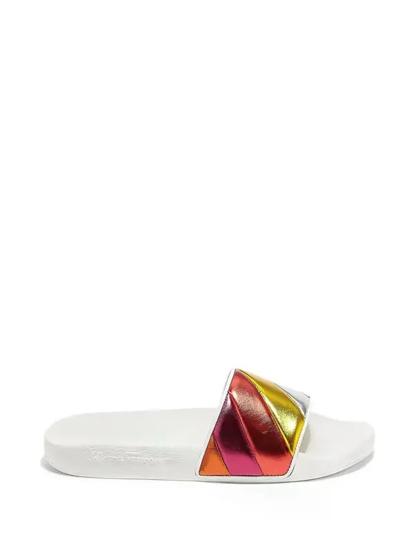 FERRAGAMO Leather Slides - Red