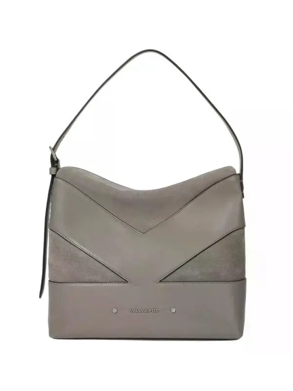 Karl Lagerfeld K/koncept Suede-panelled Shoulder Bag - Grey