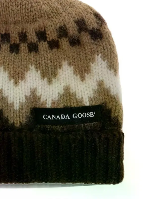 Canada Goose Logo-patch Fair Isle Beanie Hat
