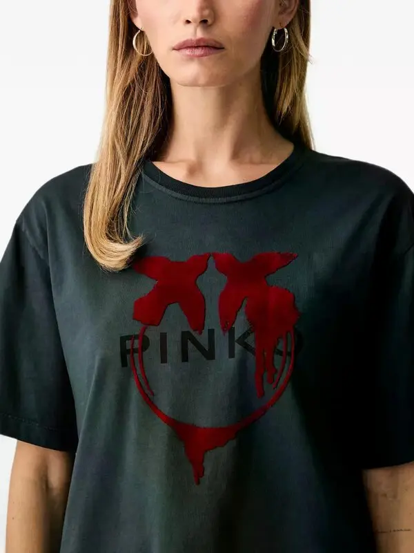 Pinko Logo-print Love Birds T-shirt