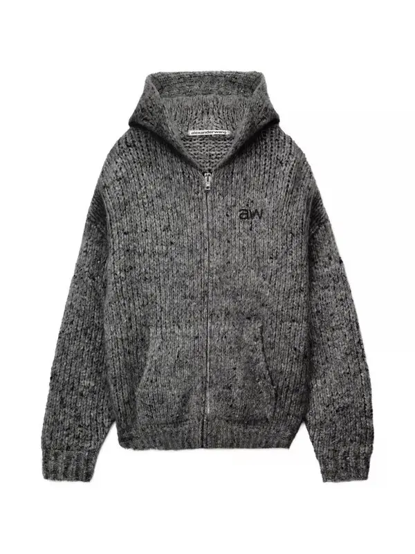 Alexander Wang Embroidered Zip-up Oversized Hoodie