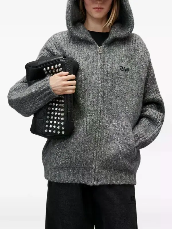 Alexander Wang Embroidered Zip-up Oversized Hoodie