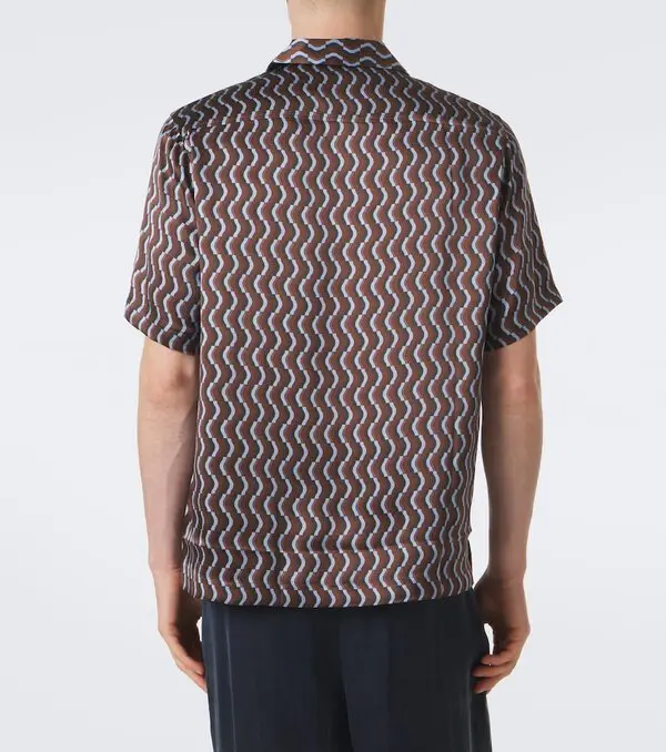 Frescobol Carioca Roberto Printed Silk Bowling Shirt