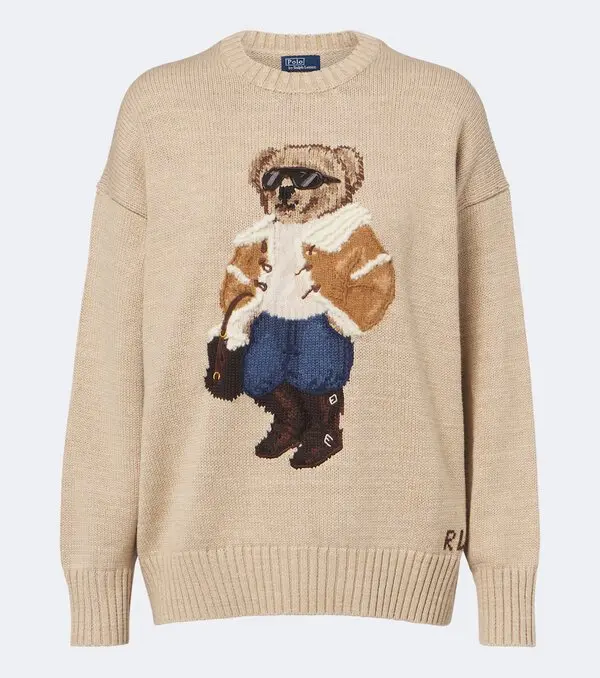 Polo Ralph Lauren Polo Bear Cotton, Wool, And Cashmere Sweater - Beige