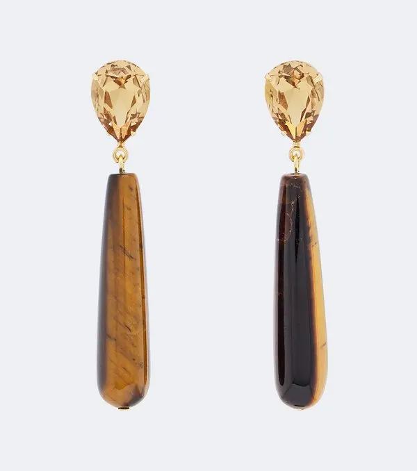JENNIFER BEHR Caroline 18kt Gold-plated Earrings - Brown