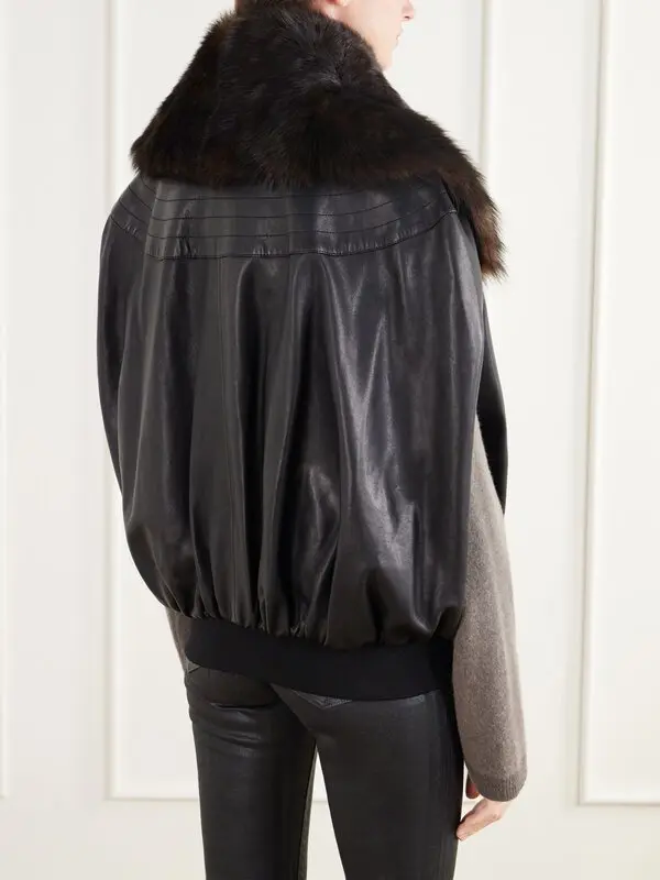 Rabanne Shearling-trimmed Leather Jacket