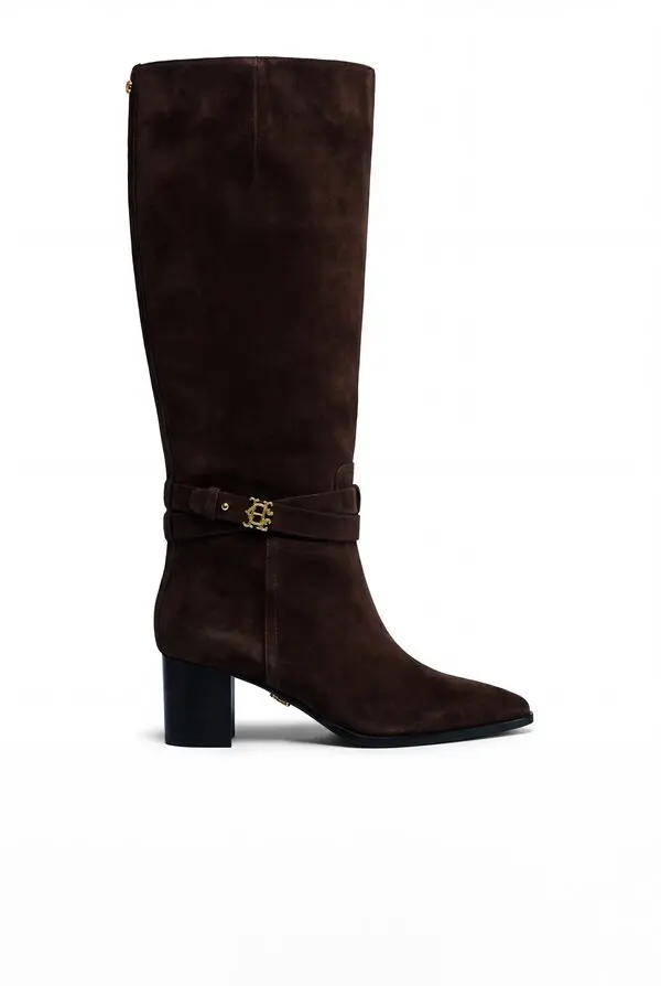 Holland Cooper Marlborough Mid Heel Knee Boot Suede