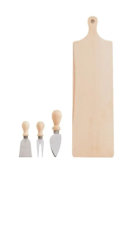 VERVE CULTURE Bruschetta Boardâ + Cheese Tool Bundle - Brown