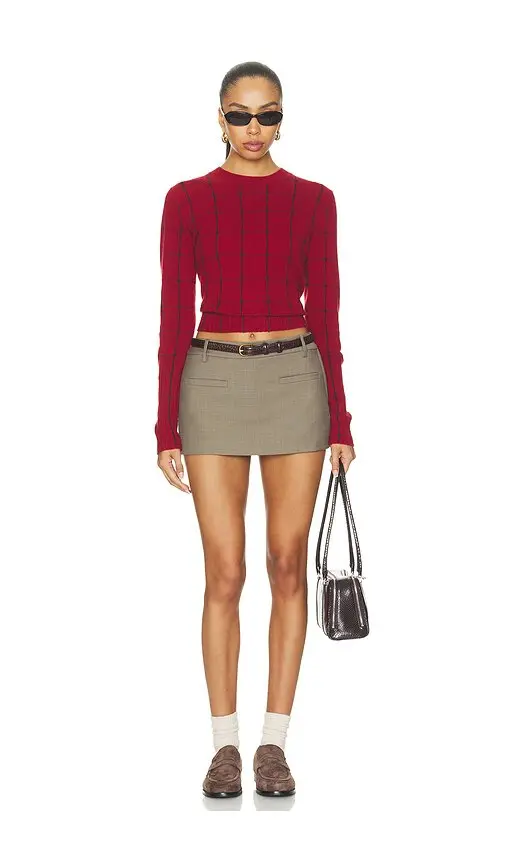 Guest In Residence Shrunken Checker Crew Sweater