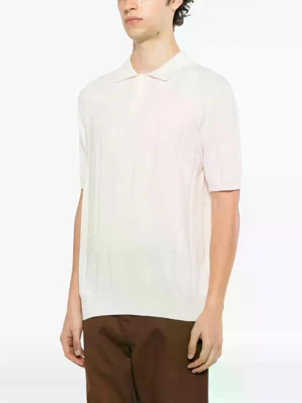 Canali Ribbed-knit Polo Shirt