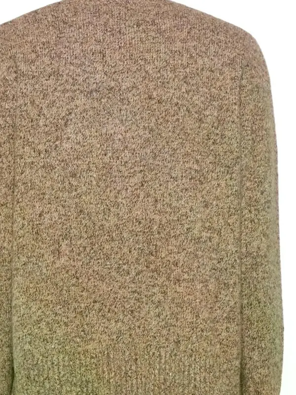 Soft Goat Melange-knit Crew-neck Sweater