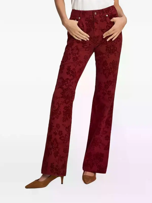 Cinq À Sept Stevie Paisley-flocked Jeans
