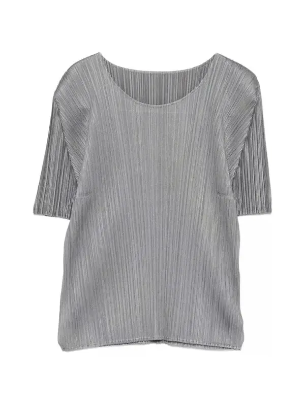 Issey Miyake Pleated Short-sleeve T-shirt - Grey