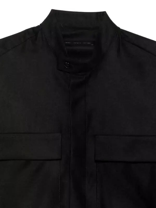LOW BRAND Mandarin-collar Flap-pocket Shirt