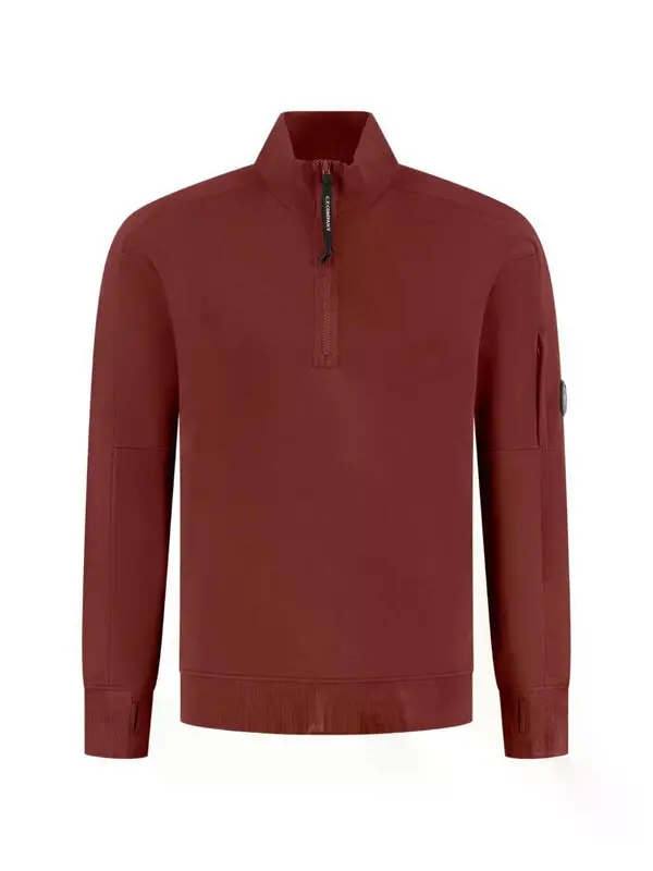 C.P. COMPANY Diagonal Raised Fleece Lens Half Zip Sweatshirt