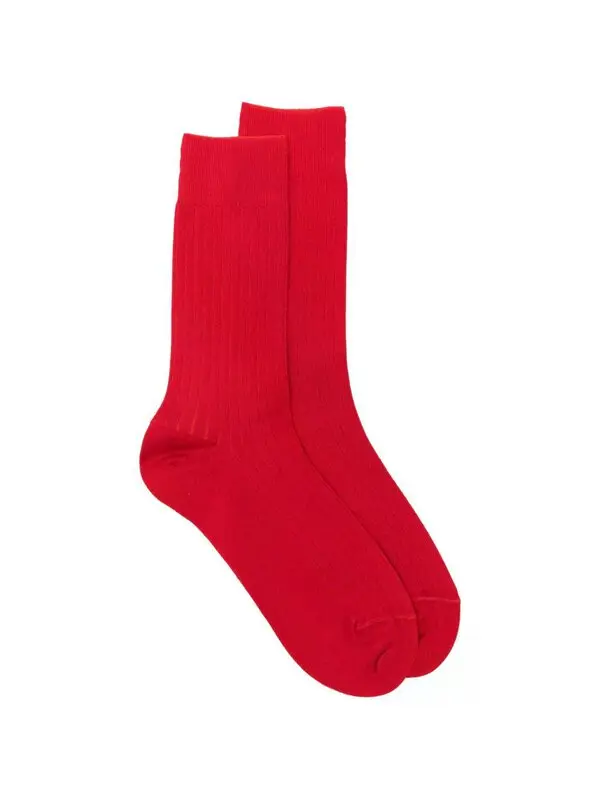 ANT45 Urbana Long Ribbed-knit Socks - Red