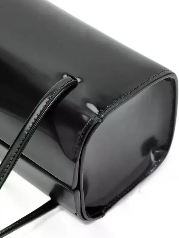 FANE Patent-finish Box Shoulder Bag