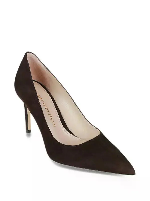 STUART WEITZMAN Power 85 Pointed-toe Suede Pumps