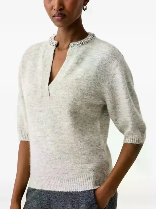 Pinko Crystal-embellished V-neck Sweater