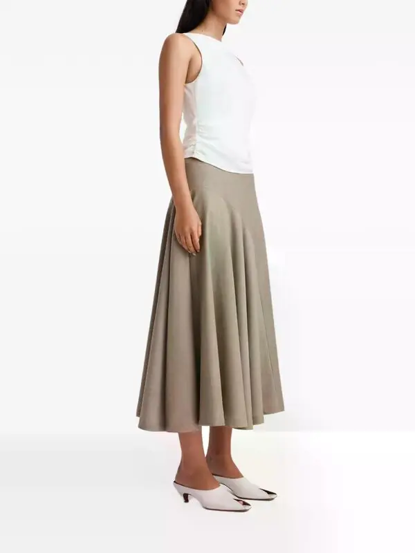 Anna Quan Scarpa Asymmetric-seam Flared Midi Skirt