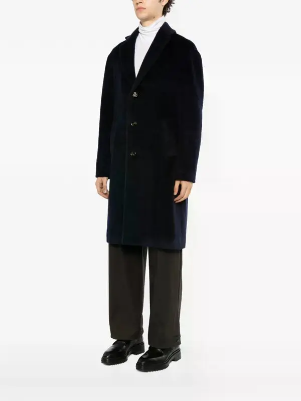 LARDINI Brushed Single-breasted Coat