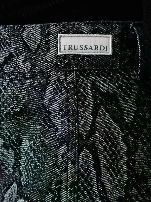 TRUSSARDI Snakeskin-effect Button-front Mini Skirt