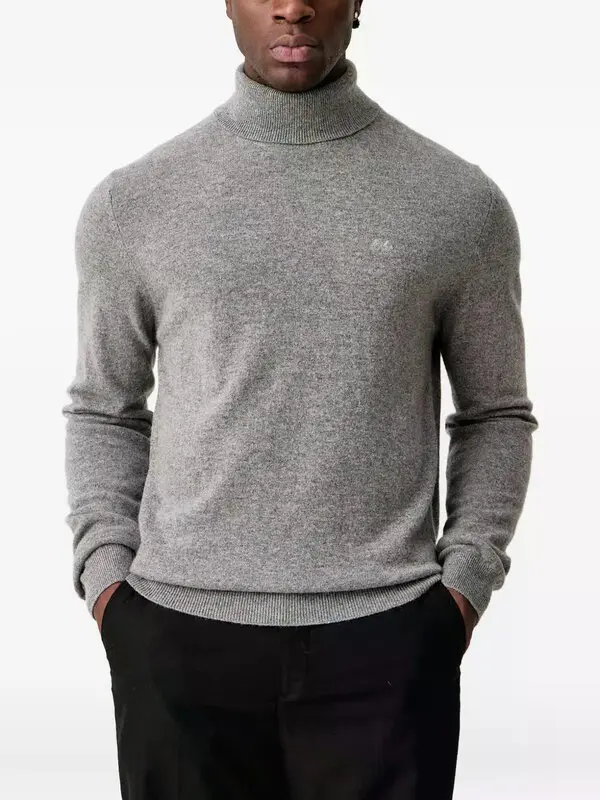 Lindbergh Roll-neck Embroidered-logo Sweater