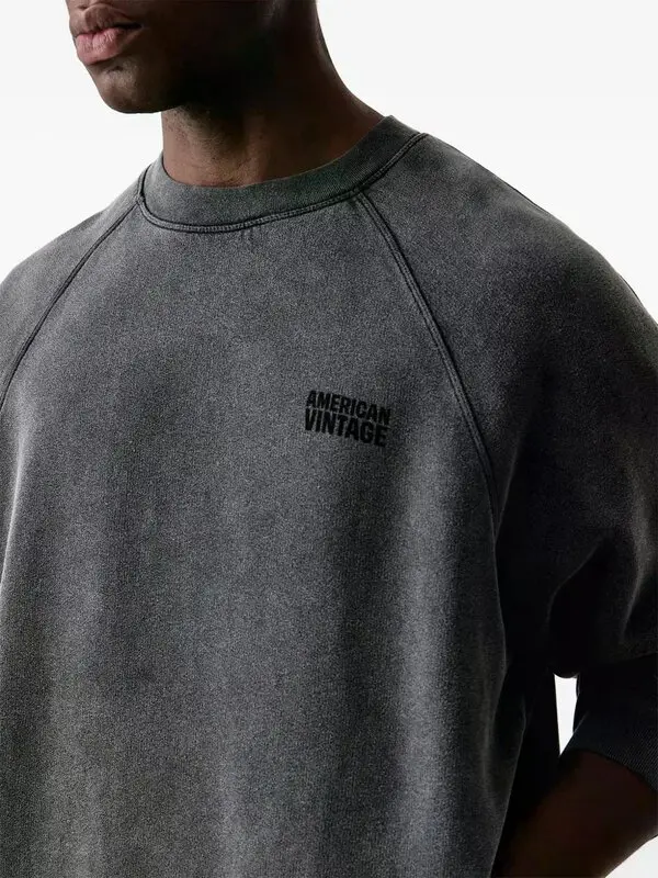 American Vintage Jitbay Faded Raglan-sleeve Sweatshirt - Grey