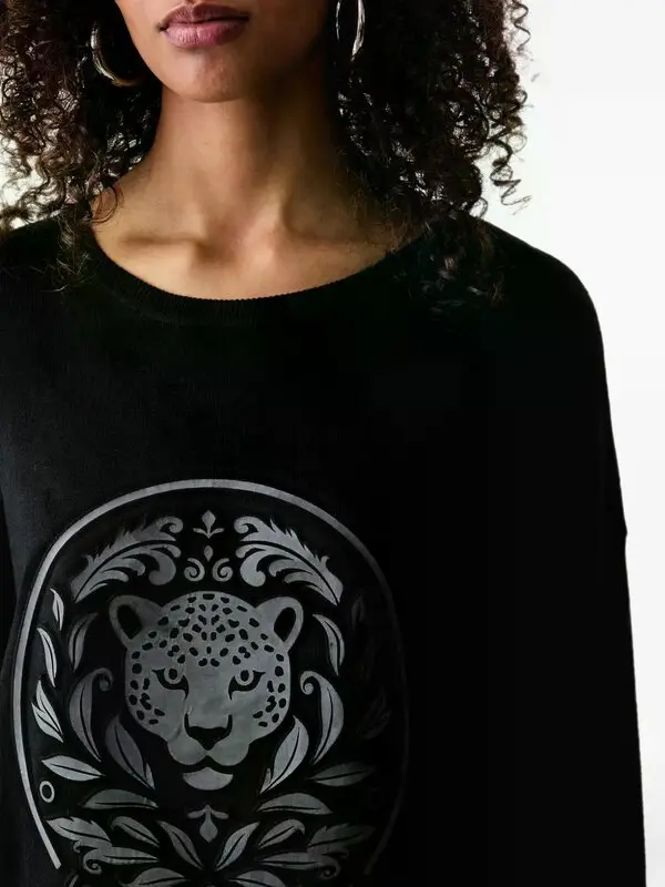 Lola Casademunt Leopard-print Logo-print Sweater
