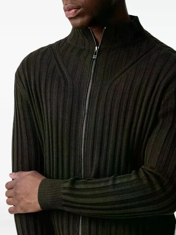 Armani Exchange Ribbed-knit Zip-up Cardigan