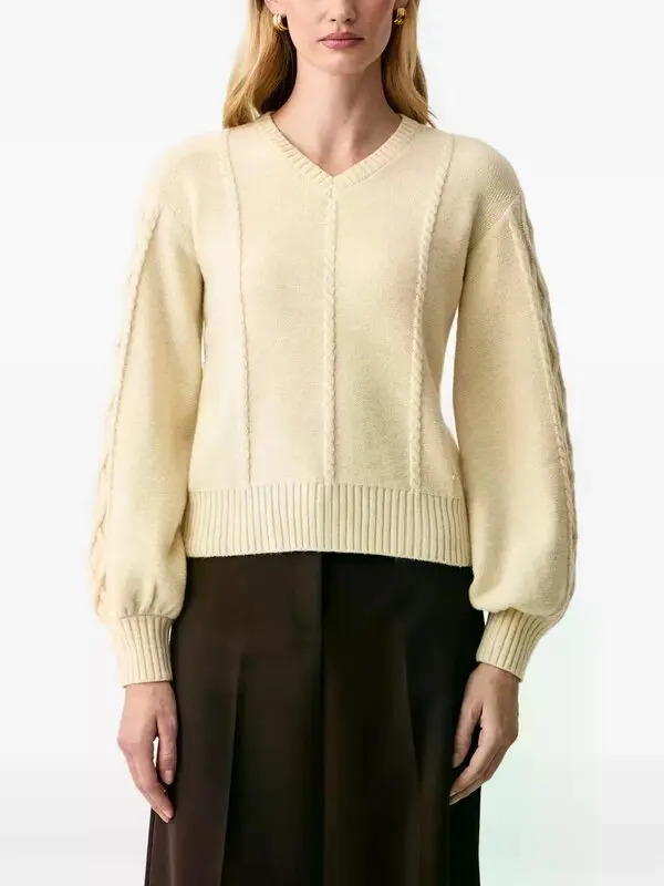 Armani Exchange Cable-knit V-neck Sweater