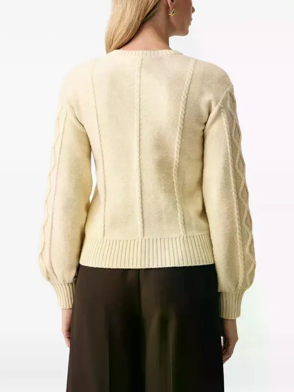 Armani Exchange Cable-knit V-neck Sweater - Neutrals