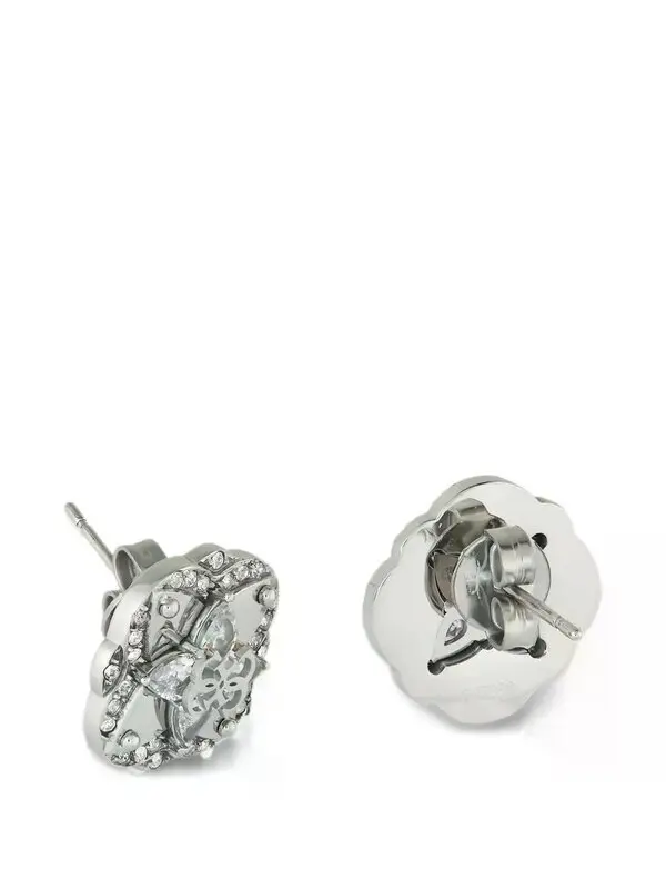 Guess Wild Flower Crystal-embellished Earrings - Silver