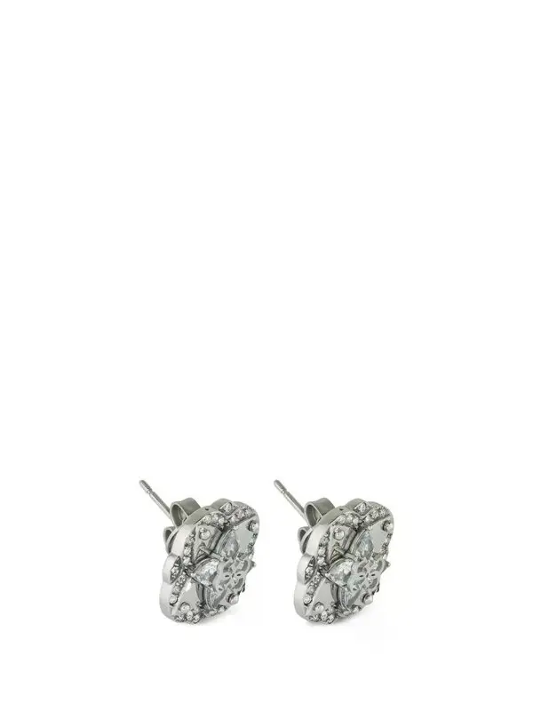 Guess Wild Flower Crystal-embellished Earrings - Silver