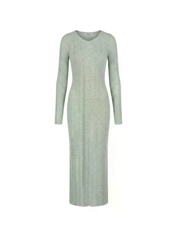 Auralee Ribbed-knit Cashmere Midi Dress