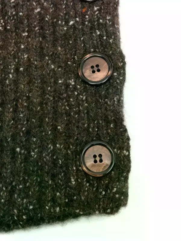 ELY ELY Button-fastening Ribbed-knit Scarf