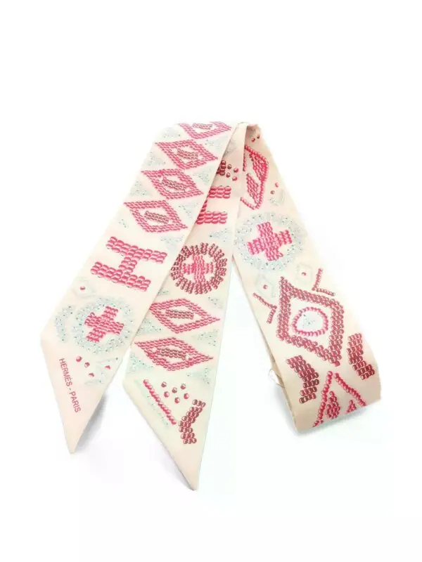Hermès 2020s Kelly En Perles Scarf - Neutrals