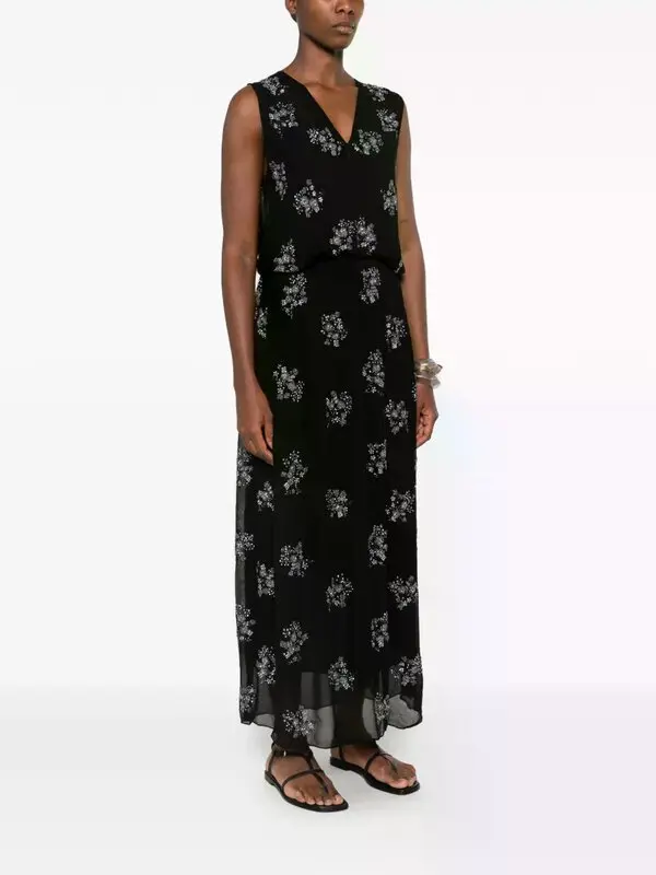 Antik Batik Biba Floral-embroidered Maxi Dress