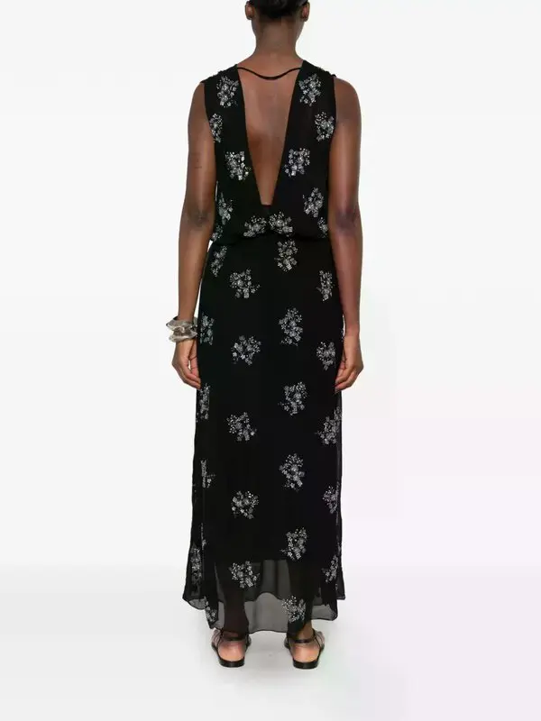 Antik Batik Biba Floral-embroidered Maxi Dress