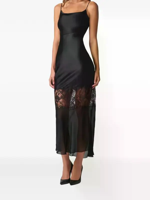 Kiki De Montparnasse Iris Lace-trim Maxi Dress - Black