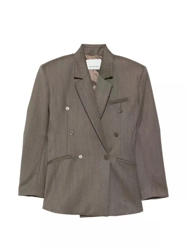 THE FRANKIE SHOP Jade Double-breasted Padded-shoulder Blazer