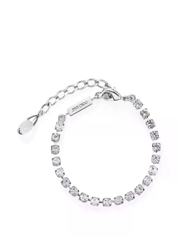 JIMMY CHOO Saeda Crystal-embellished Bracelet - Silver
